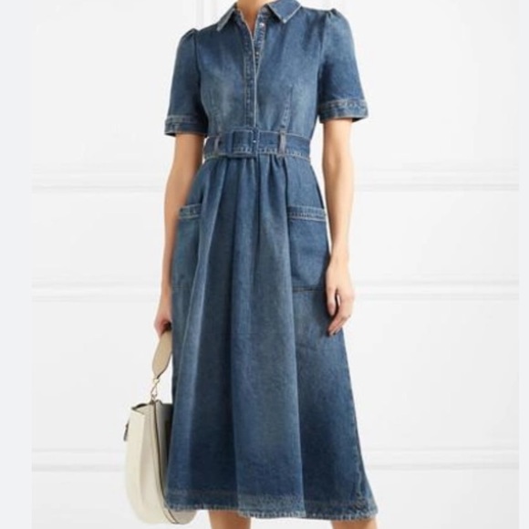 CO DRESS | Dresses | New Co Denimfitflare Midi Dress Small Darling ...